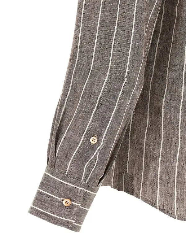 Brunello Cucinelli Pinstriped Canvas Shirt