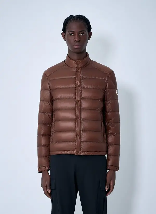 Moncler Padded Quilted Down Jacket - Brown