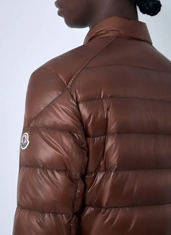 Moncler Padded Quilted Down Jacket - Brown