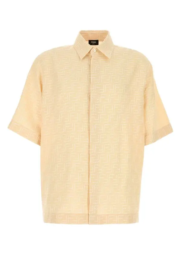 Fendi Cream Linen Blend Shirt - Yellow