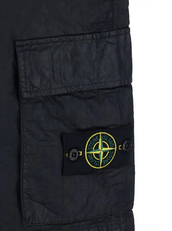 Stone Island Bermuda Cargo Shorts With Logo Patch