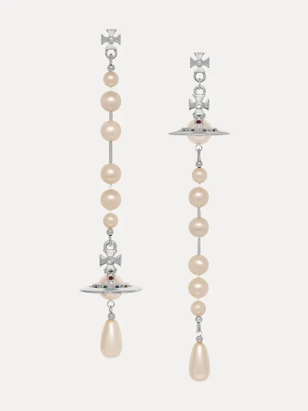 VIVIENNE WESTWOOD Orb And Pearl Drop Earrings - Silver