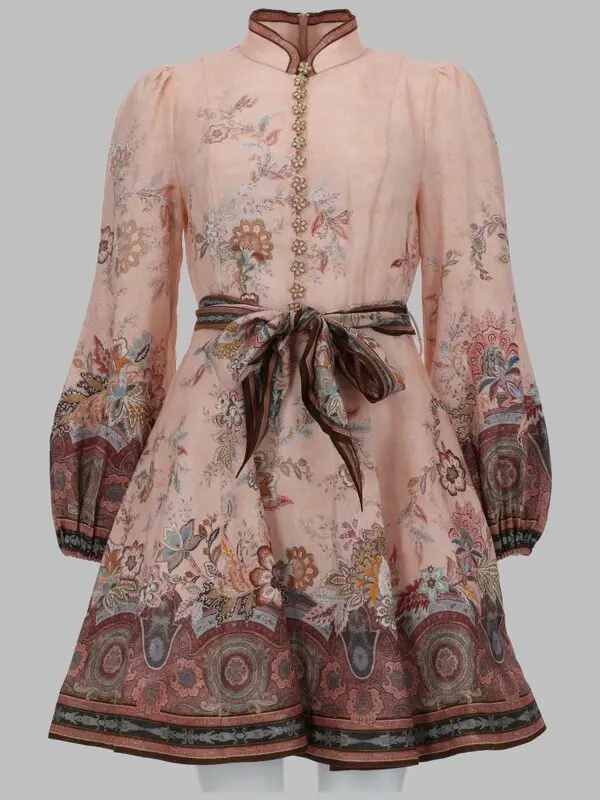 Zimmermann Alchemy Button-up Linen Dress - Pink