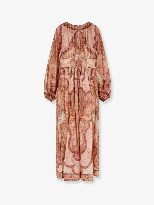 Zimmermann Printed Cotton And Silk Blend Dress - Multicolor
