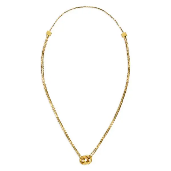 Versace Tone Chain Pendant Necklace - Gold