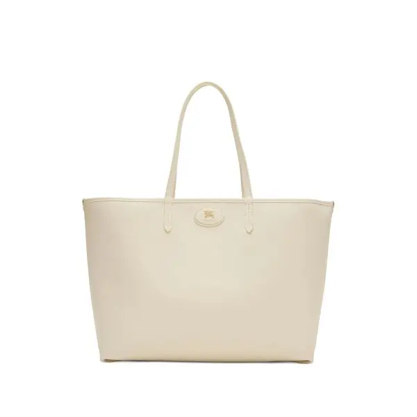 Burberry Reversible Check Tote Bag With Detachable Pouch - Cream