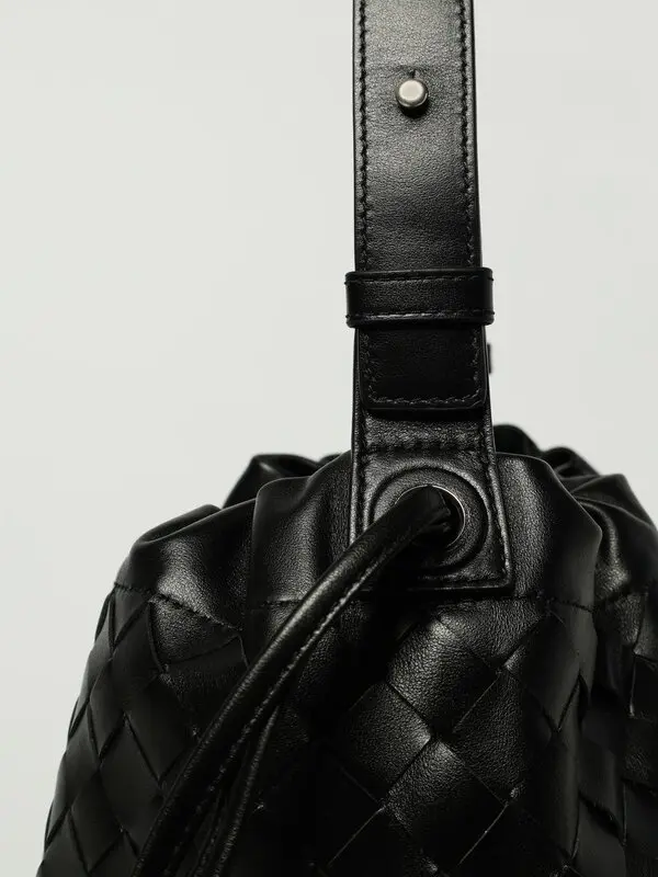 Bottega Veneta Woven Leather Shoulder Bag - Black