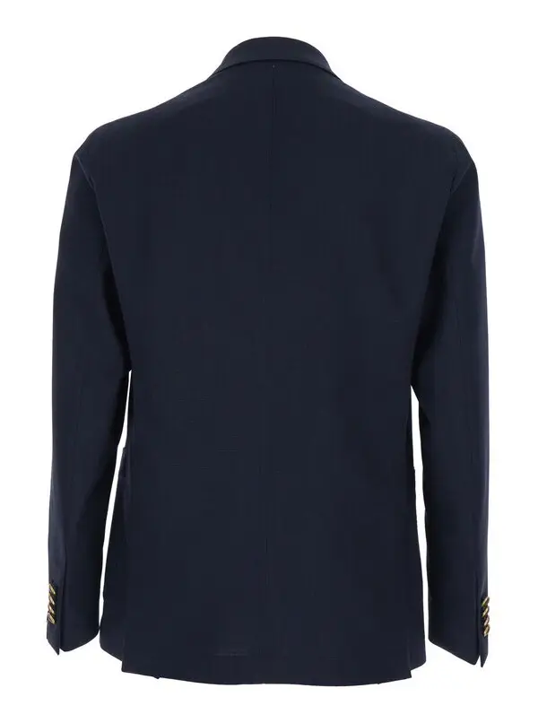 Tagliatore Blue Wool Double-breasted Jacket With Peak Lapels - Multicolor