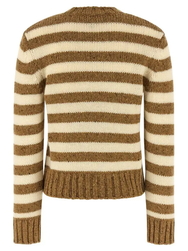 A.p.c. Striped Virgin Wool Crew Neck Sweater