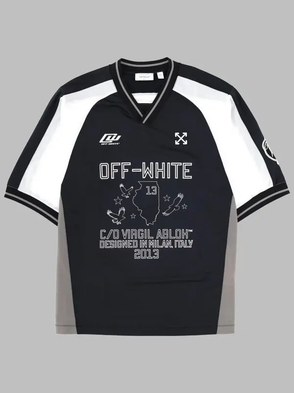 Off-White Graphic Print Short Sleeve Jersey - Black