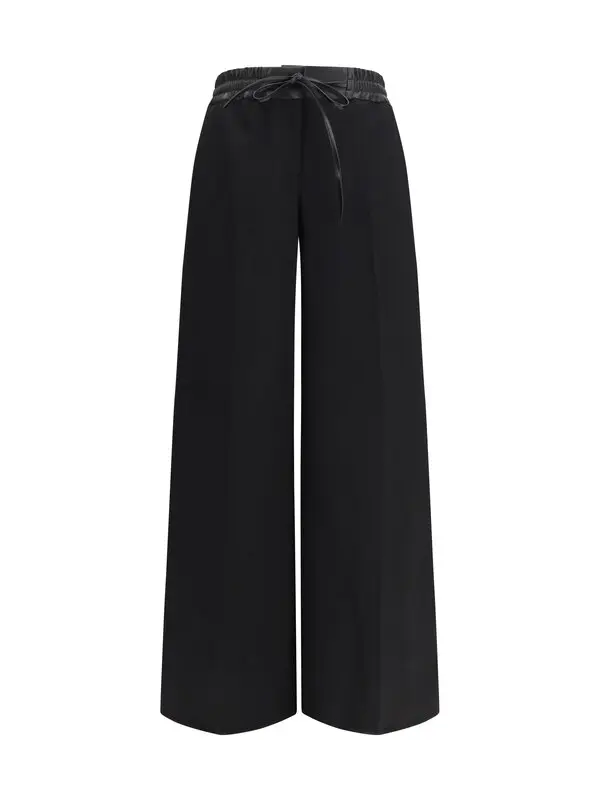 Alaïa Tailored Virgin Wool Wide-leg Pants - Black