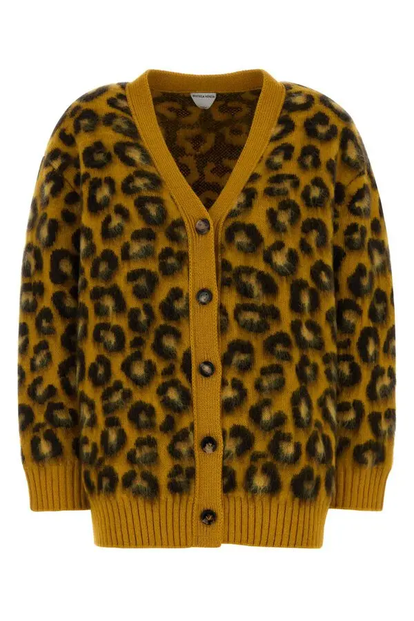 Bottega Veneta Leopard Print Oversized Cardigan - Multicolor