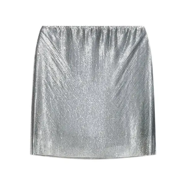 Versace Straight Skirt With -tone Sequin Embellishment - Silver