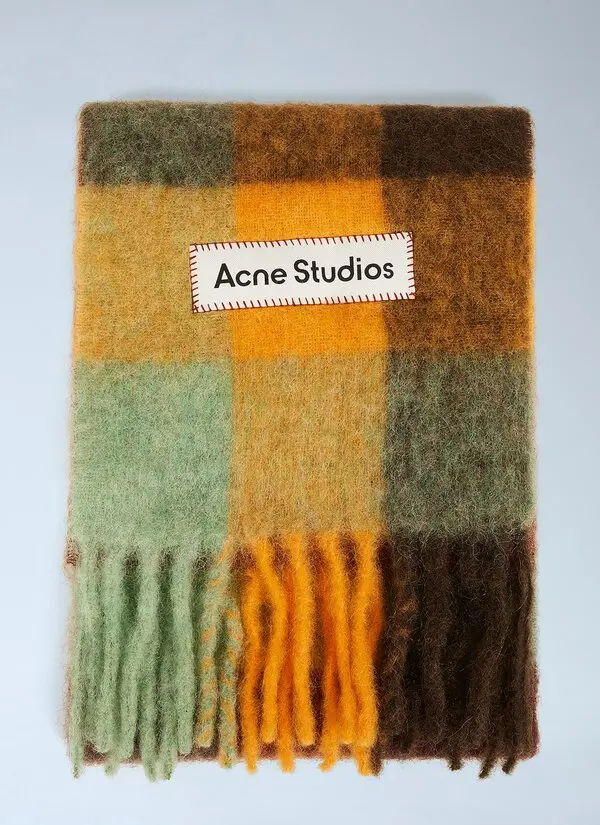 Acne Studios Fringed Check Scarf - Multicolor