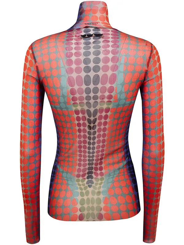 JEAN PAUL GAULTIER High Neck Long Sleeve Top - Multicolor
