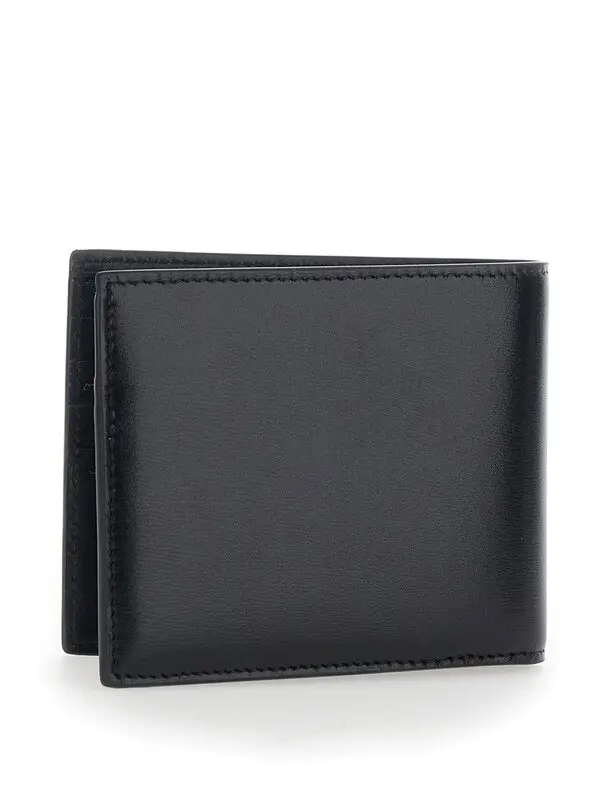 Fendi Black Bifold Wallet With Ff Metal Logo In Leather For - Multicolor