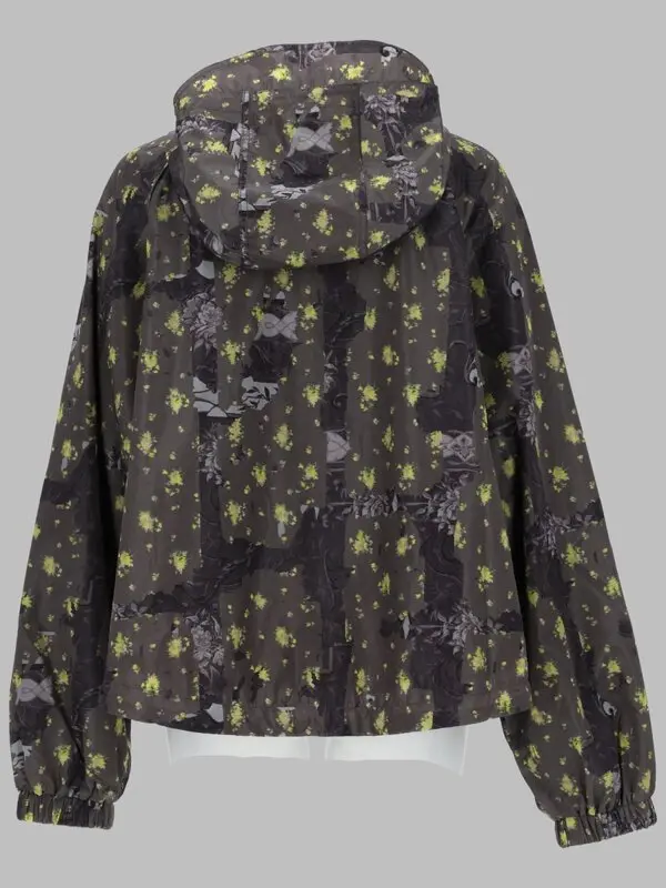 GANNI Lightweight Nylon Printed Jacket With Hood - Multicolor