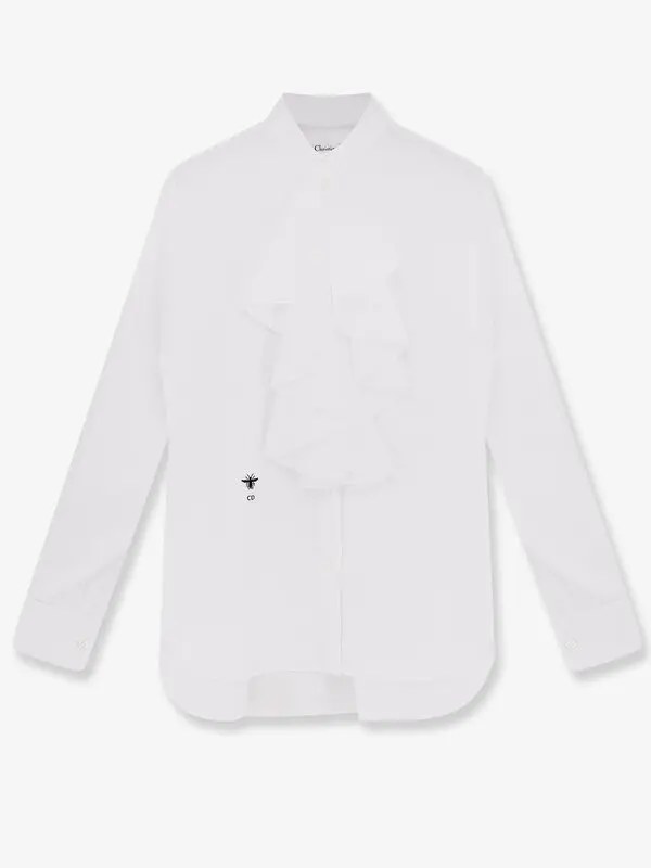 Dior Cotton Shirt With Jabot Detail - Multicolor