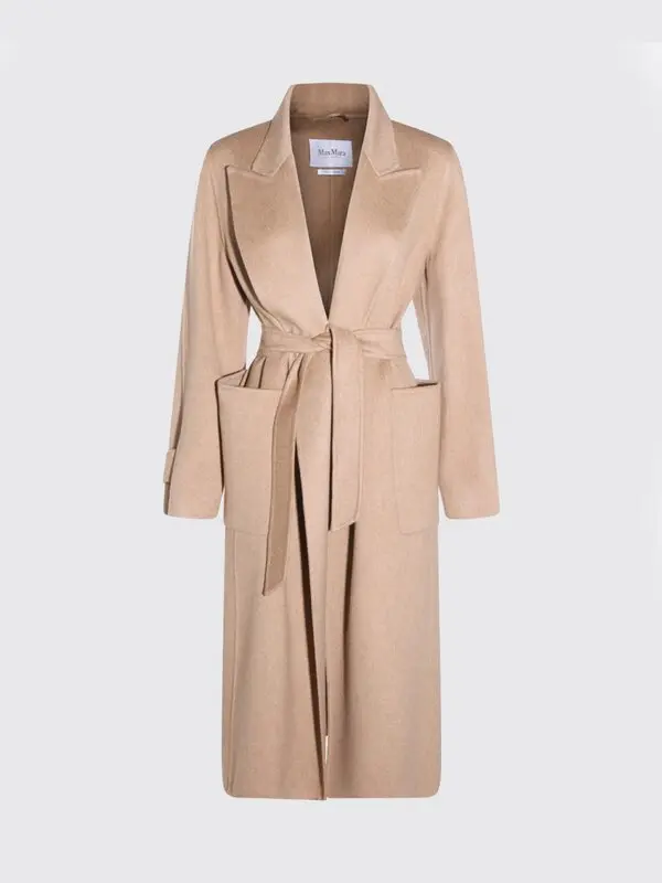 Max Mara Belted Wool Blend Coat - Brown