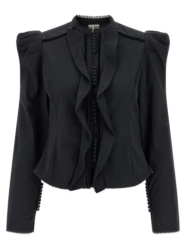 Isabel Marant Étoile Calina Cotton Victorian Shirt With Ruffles And Crochet
