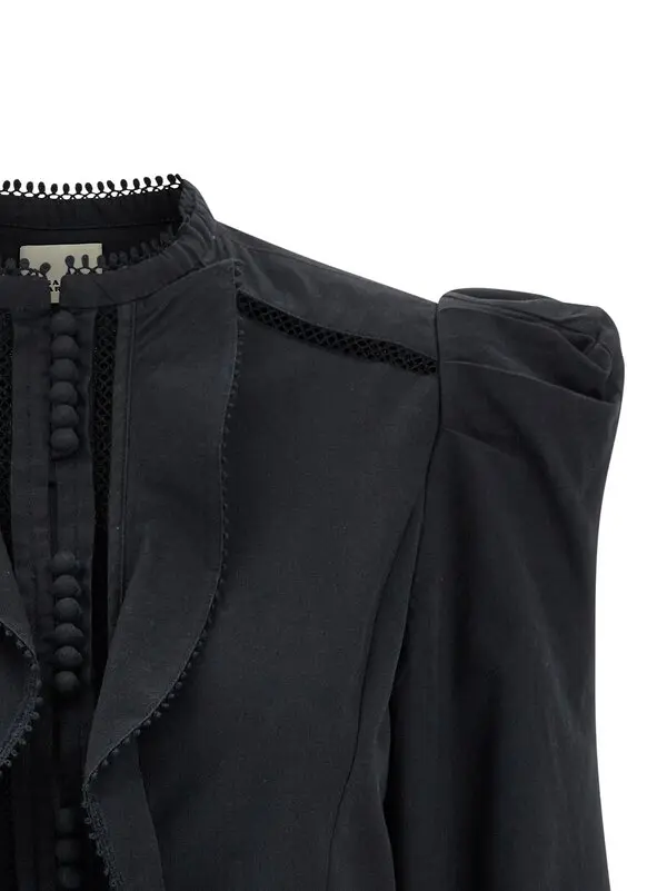 Isabel Marant Étoile Calina Cotton Victorian Shirt With Ruffles And Crochet