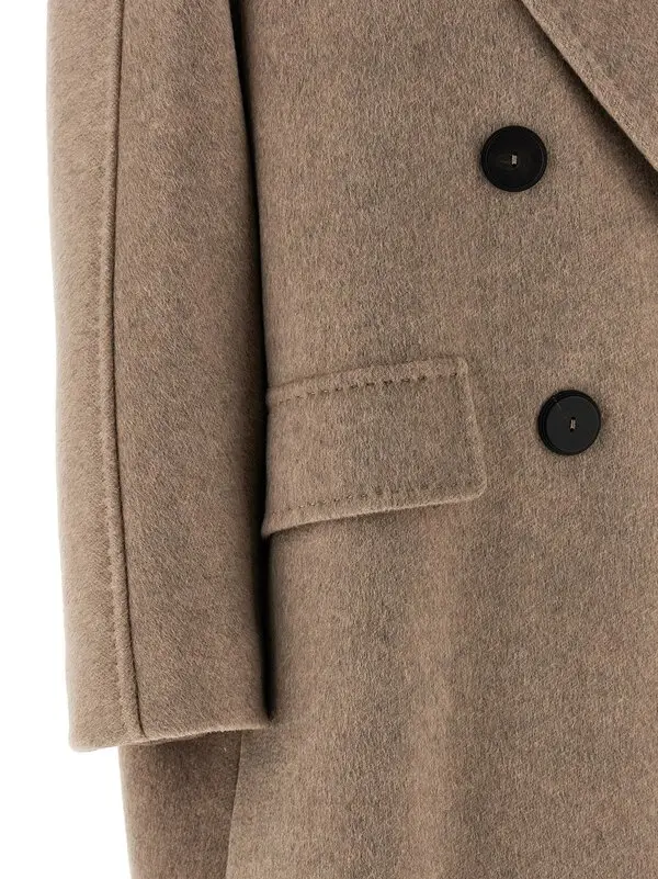 Max Mara Angus Double-breasted Coat - Cream