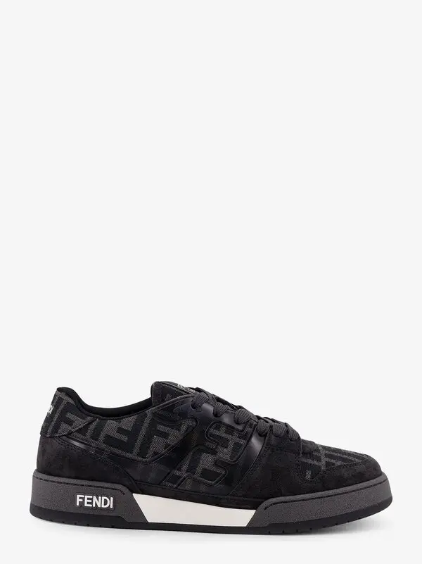 Fendi Ff Jacquard Fabric And Suede Low-top Sneakers - Multicolor