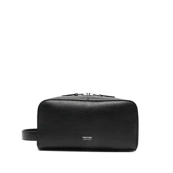 TOM FORD Leather Wash Bag - Black