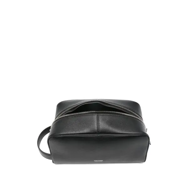 TOM FORD Leather Wash Bag - Black