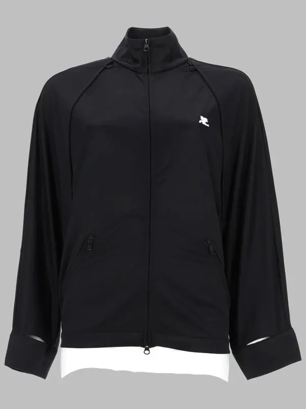 COURREGES Track Jacket With Cut-out Sleeves - Black