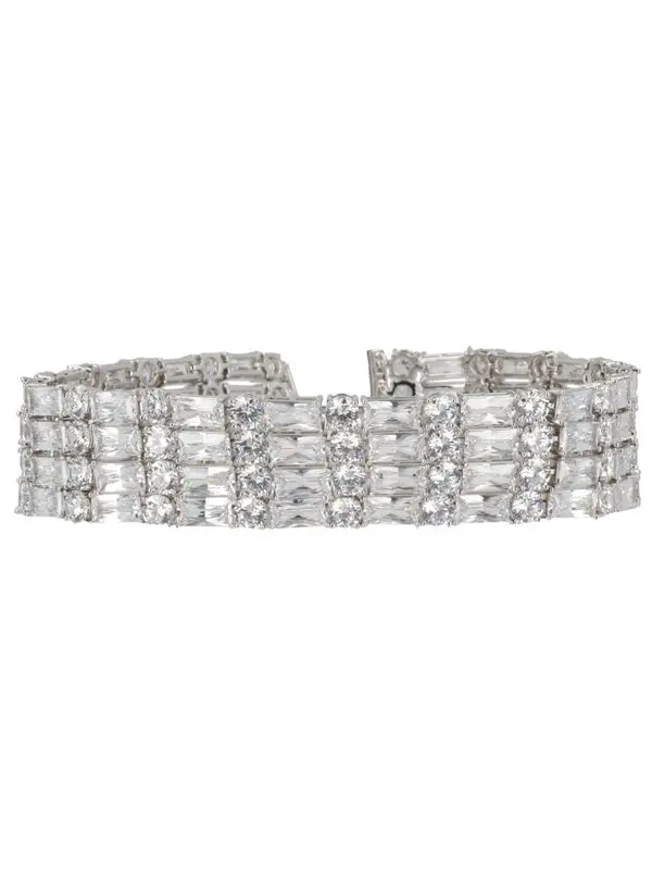 SELF-PORTRAIT Crystal Choker Necklace - Silver