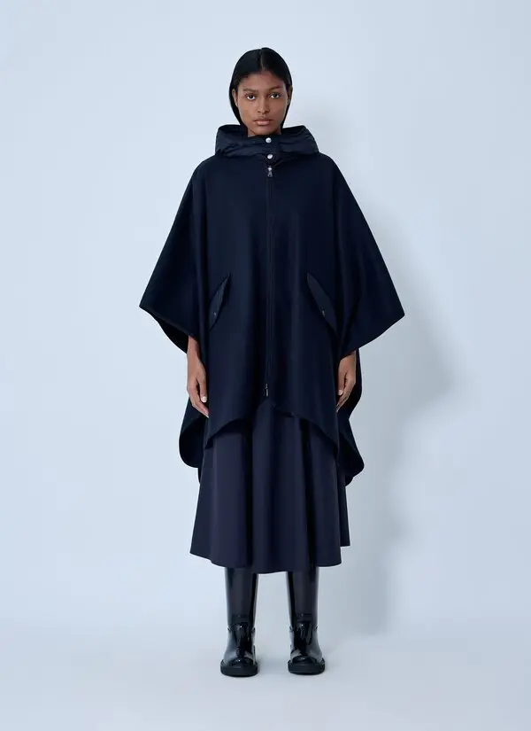 Moncler Hooded Cape - Black