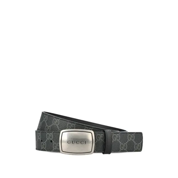 Gucci Logo Pattern Belt - Gray