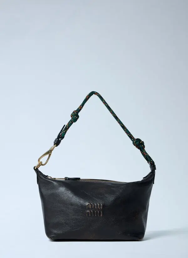 Miu Miu Logo Motif Pouch Shoulder Bag - Brown