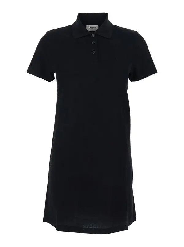 Saint Laurent Embroidered Pique Polo Dress - Multicolor