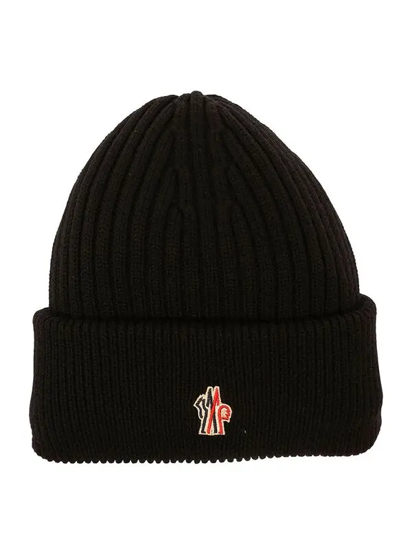Moncler Wool Beanie With Logo Patch - Multicolor