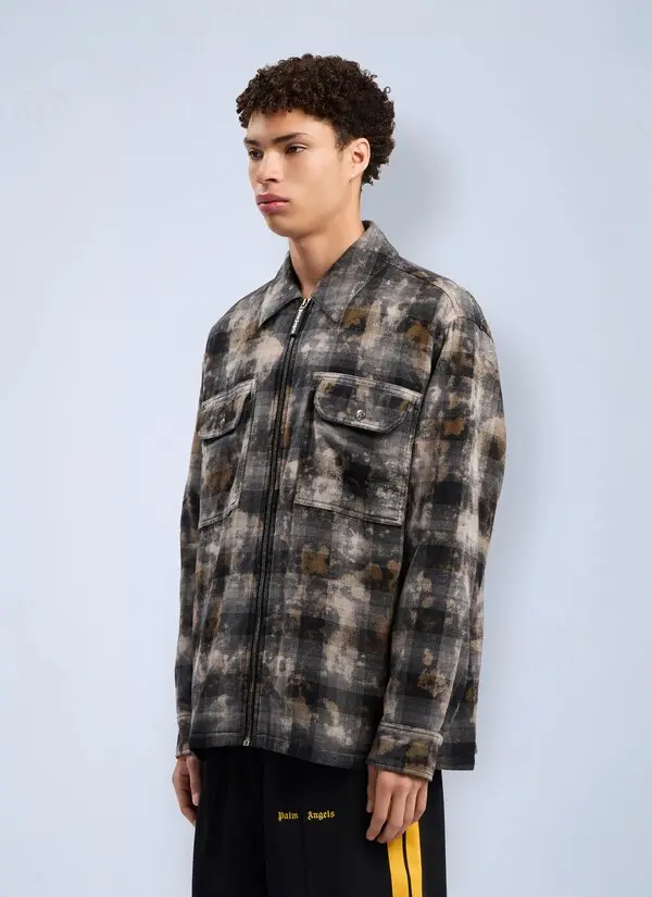 Palm Angels Curved Logo Check Overshirt
