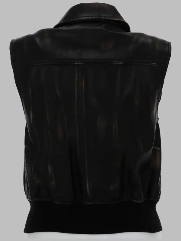 DIESEL® Distressed Gilet Bomber - Brown