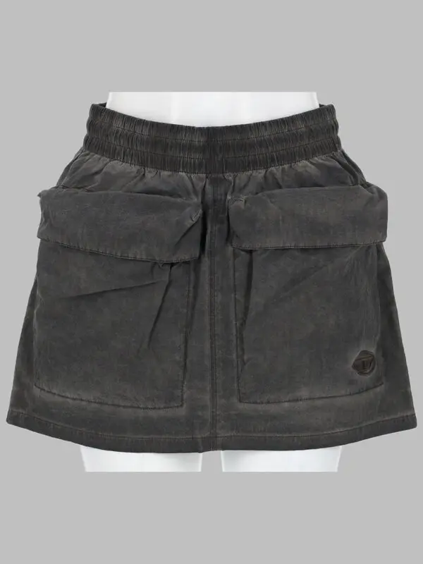 DIESEL® Nylon Mini Skirt With Maxi Pockets - Gray
