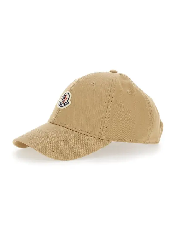 Moncler Logo Patch Baseball Cap - Cream