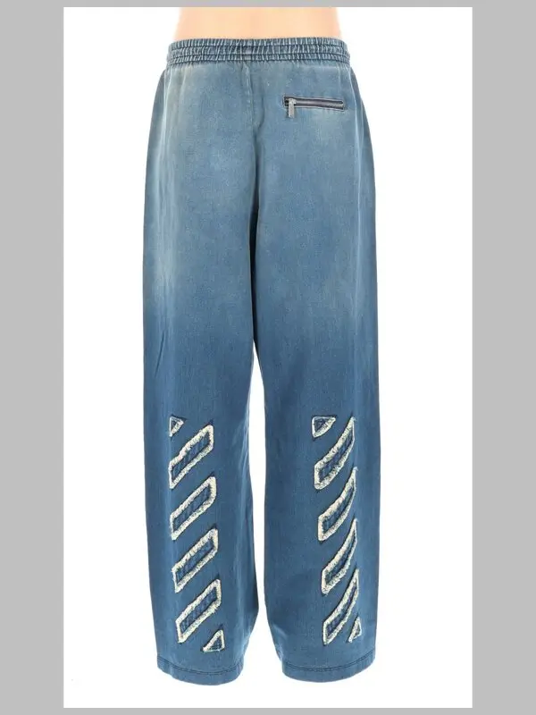 Off-White Drawstring Waist Jeans - Multicolor