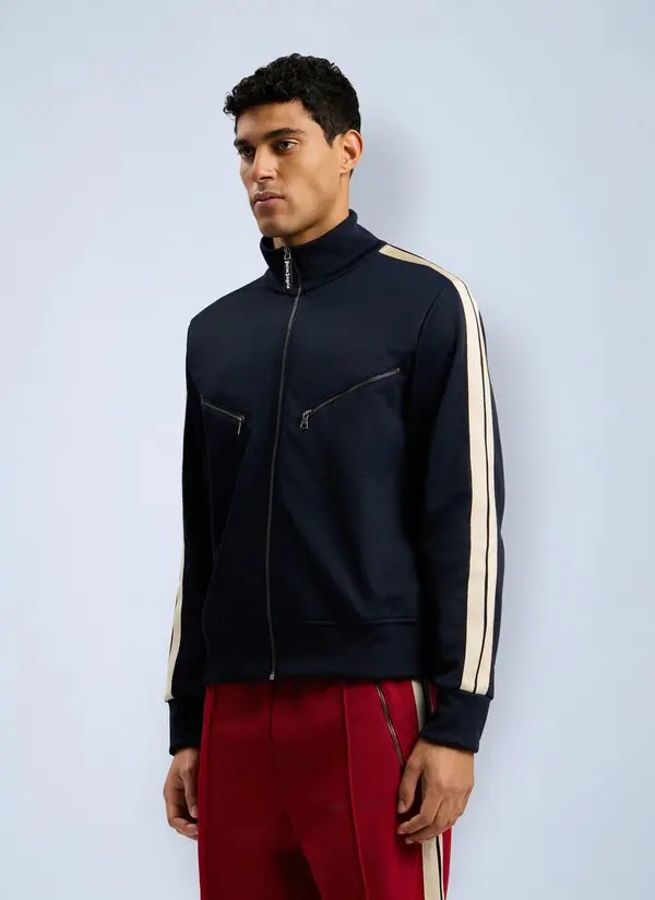 Palm Angels Curved Logo Zip-up Track Jacket