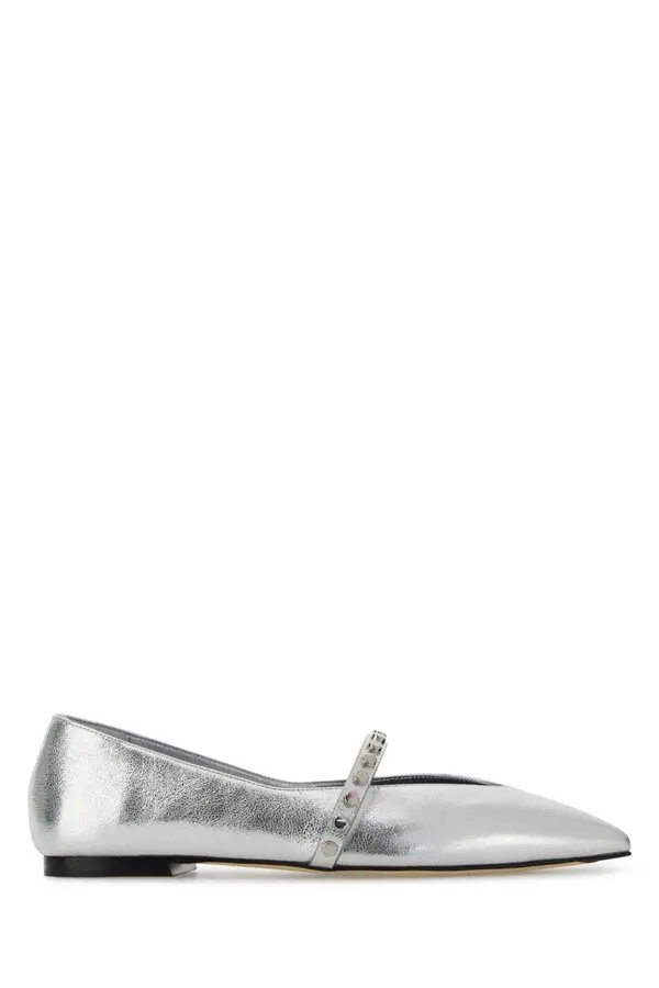 Alexander McQueen Leather Ballerinas - Silver