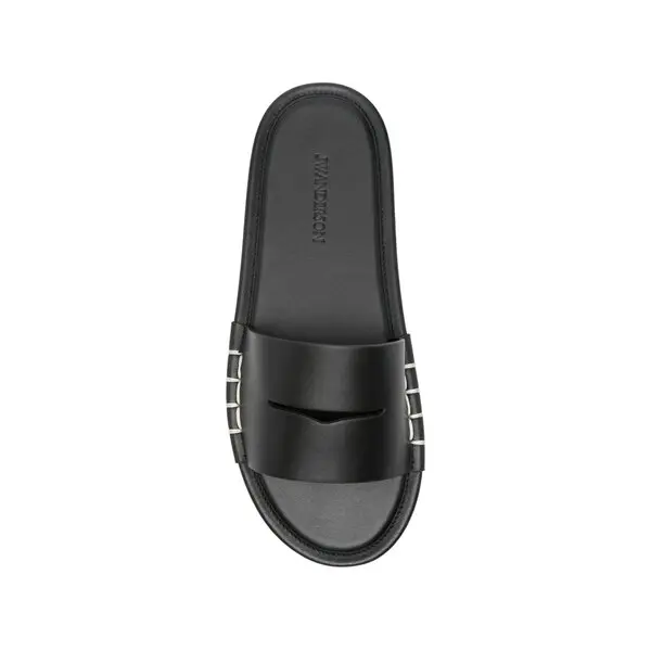 JW Anderson Calf Leather Cut-out Detail Flat Sole Sandals