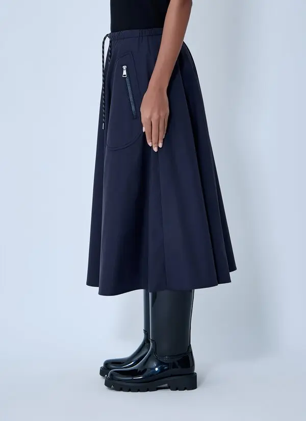 Moncler Mid-rise Drawstring Skirt With Zip Pockets - Blue