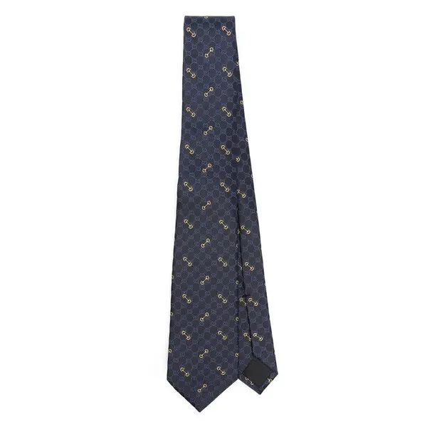 Gucci Signature Gg Supreme Print Silk Neck Tie - Black