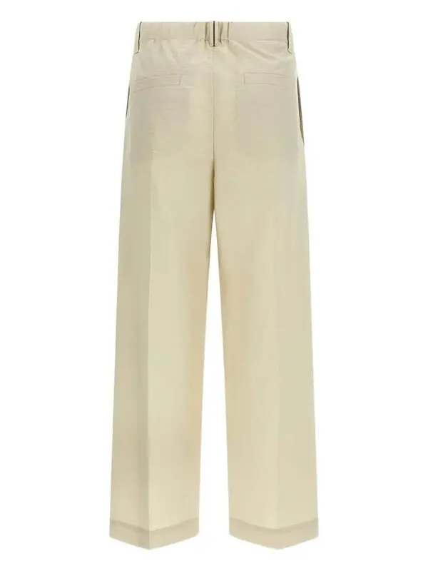 Brunello Cucinelli Pleated Cotton Blend Trousers - Multicolor