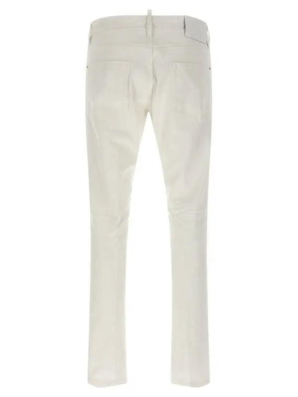 Dsquared2 Teddy Stretch Cotton Bull Denim Jeans - White