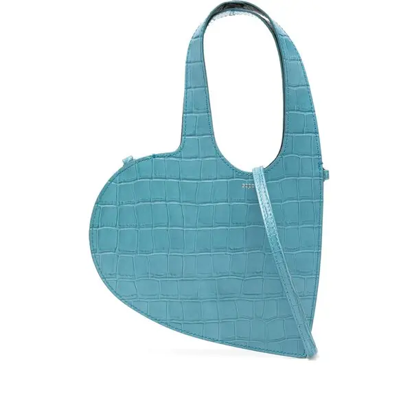 Coperni Crocodile Embossed Top Handle Tote Bag - Blue