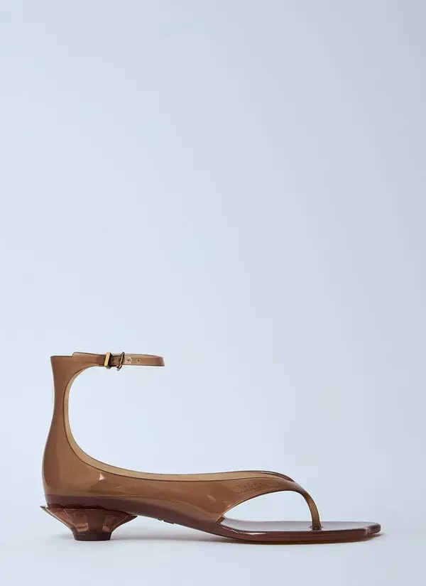 Chloé Transparent Tpu Kitten Heel Sandals - Brown